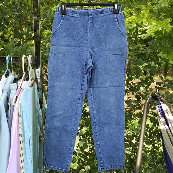 Laura Scott | Jeans | Laura Scott Petite Elastic Waist Back Denim Blue ...